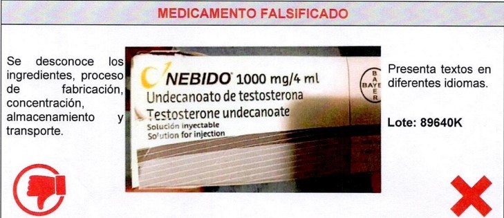 ¡Alerta! Agemed advierte sobre falsificación del fármaco Nebido 1000 mg-4ml